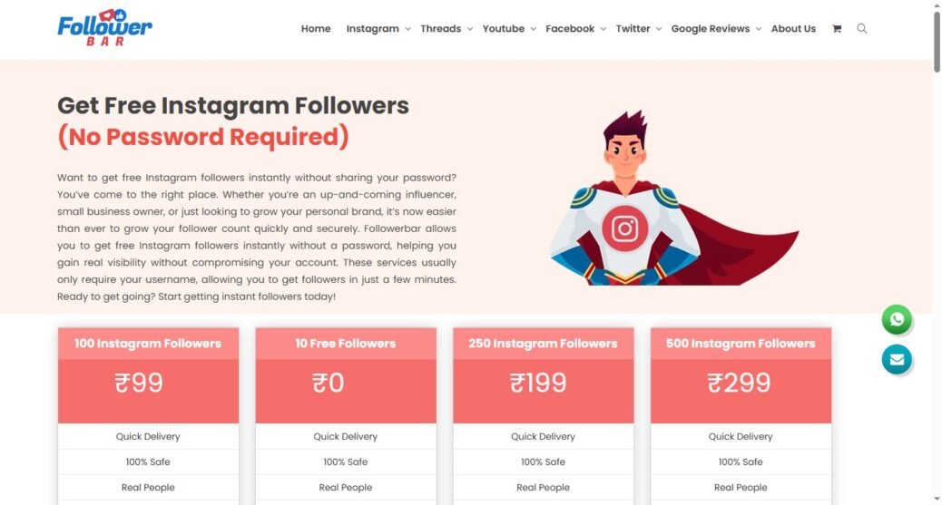 Best Sites To Get Free Instagram Followers - FollowerBar Rank #1